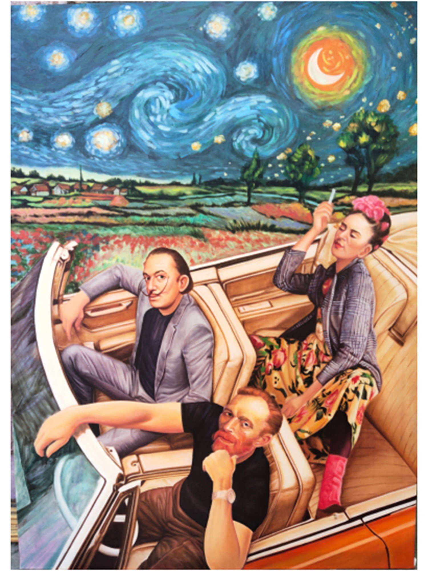 Exotic India Friends Road Trip (Frida Kahlo, Dali And Van Gogh) | Wall ...