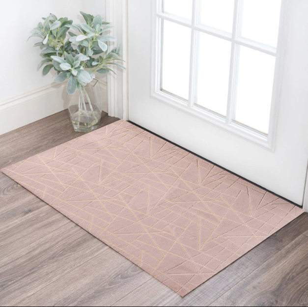 Mercer41 2' x 3' Pink Faux Fur Abstract Shag Non Skid Area Rug | Wayfair