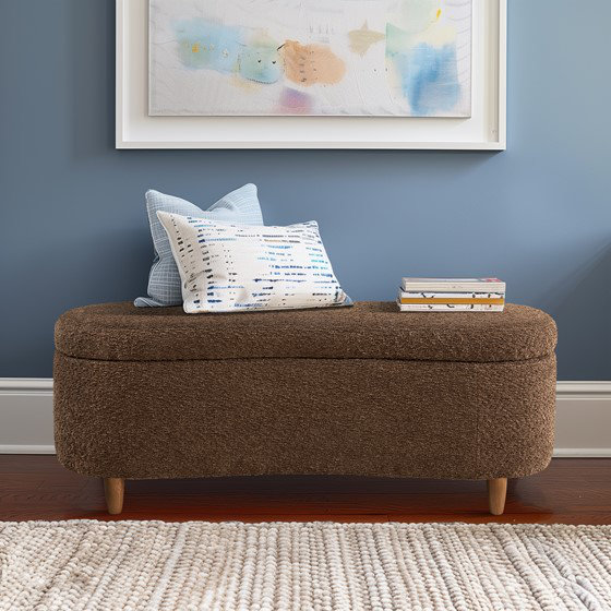 Latitude Run® Boucle Storage Bench with Flip Top - Wayfair Canada