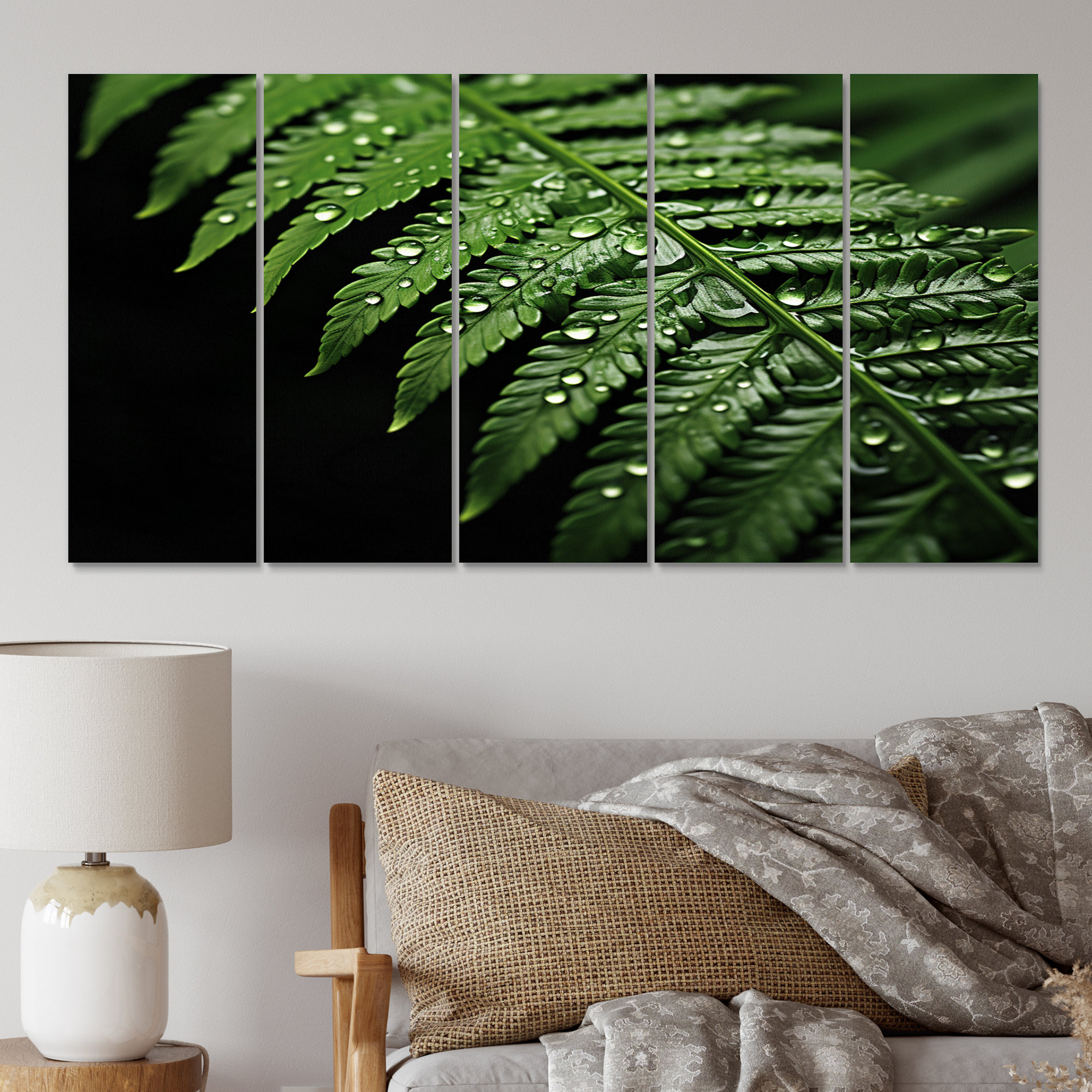 Bay Isle Home™ Ferns Serene Resilience - Floral Wall Decor - 5 Equal ...
