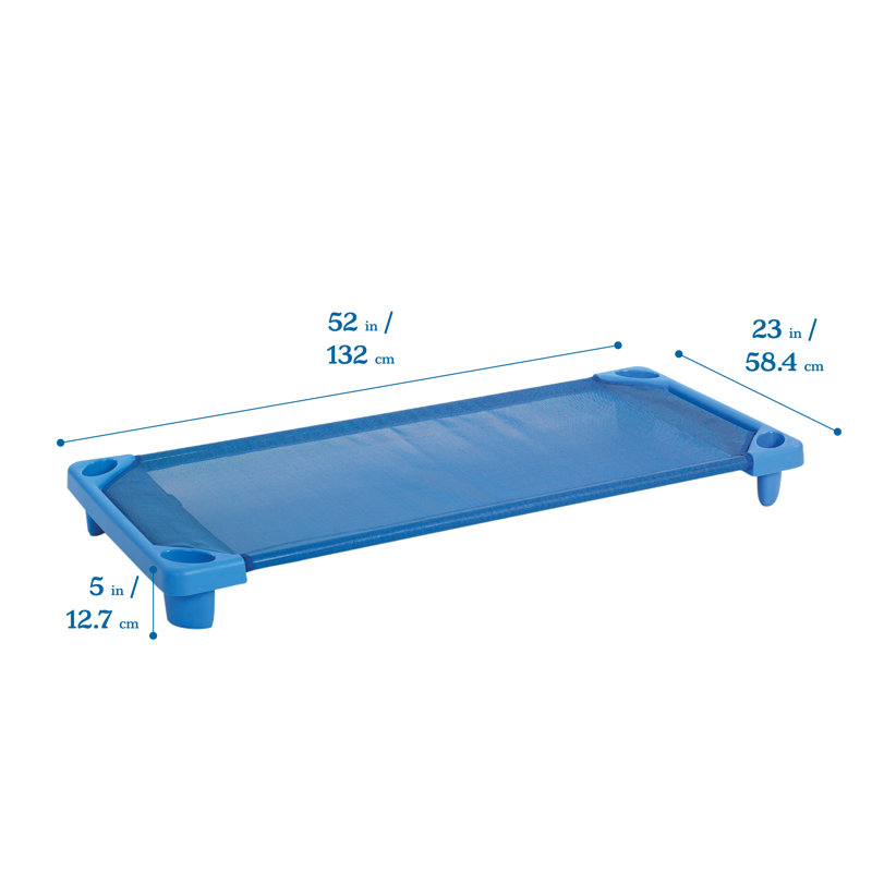 ECR4Kids Streamline Cot, Standard Size, Classroom Furniture, Blue, 6 ...