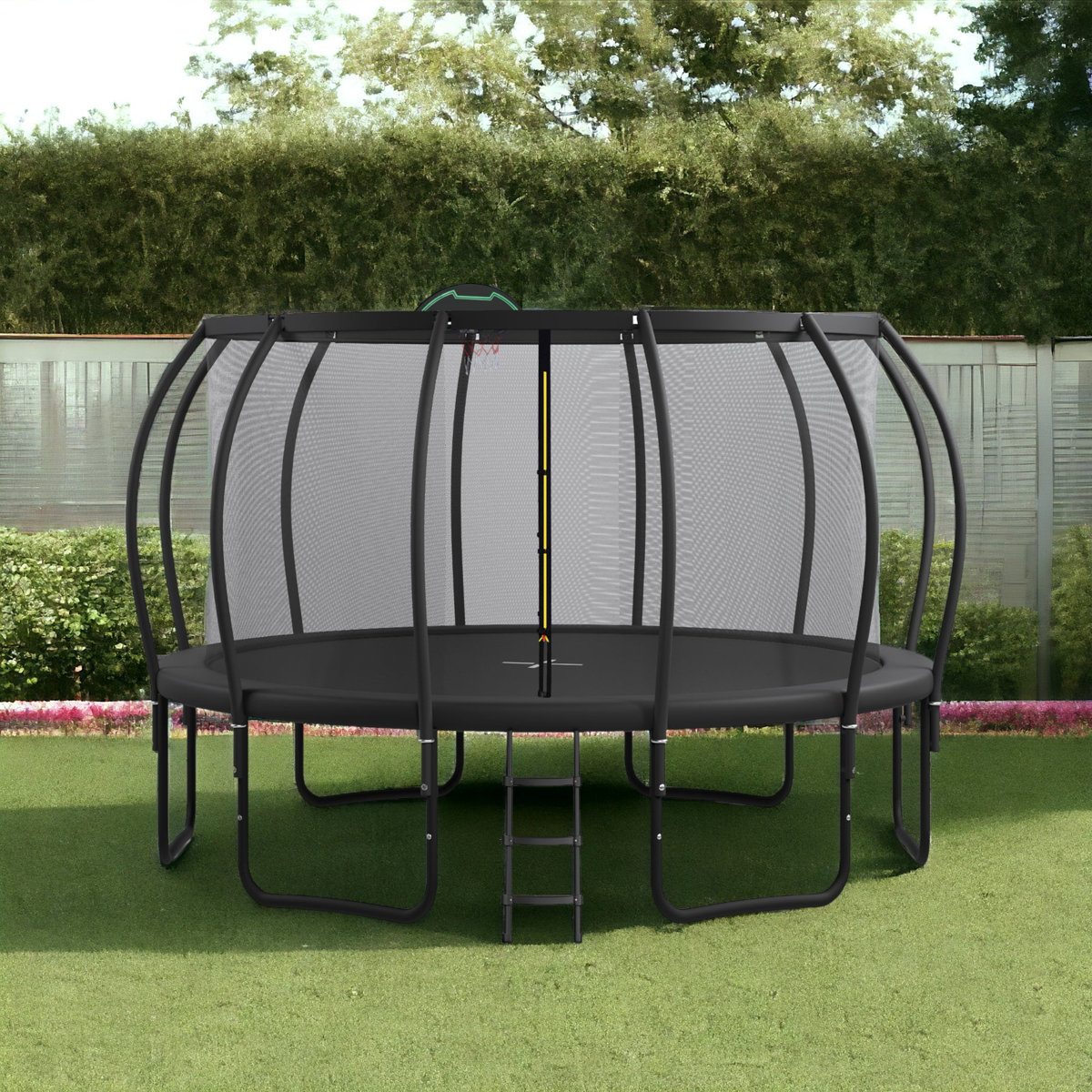 Virubi 15' Round Backyard Trampoline with Safety Enclosure & Reviews ...