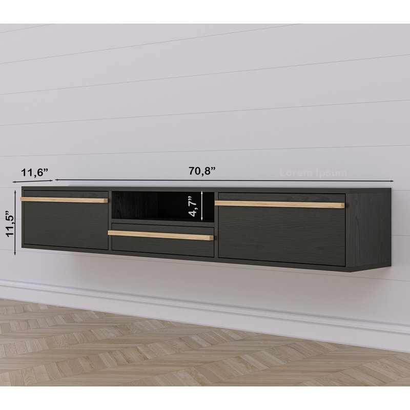 Wrought Studio Hawana 71" Modern and Minimalist Wall Mounted Floating ...