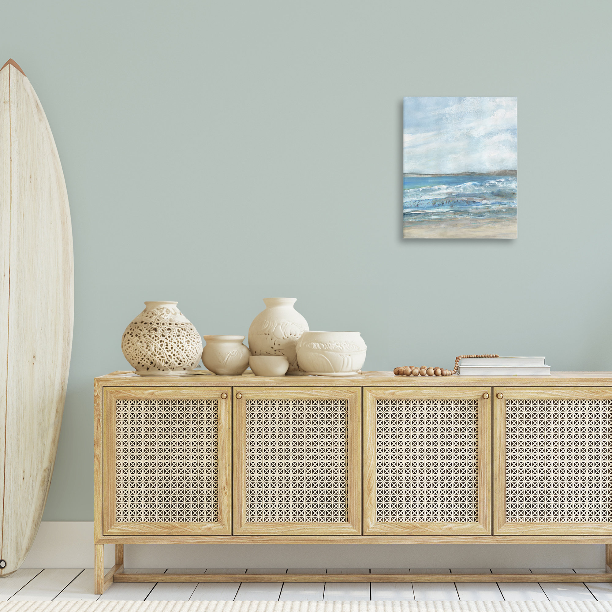 Highland Dunes Sandy Surf Beach Canvas Wall Art by Jessie Perry | Wayfair