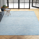 Beachcrest Home Rhian Geometric Hand Woven Wool Area Rug in Ivory/Blue ...