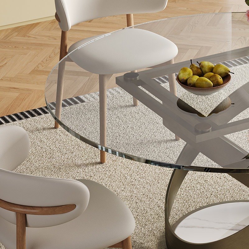 Everly Quinn Round Glass Dining Table | Wayfair