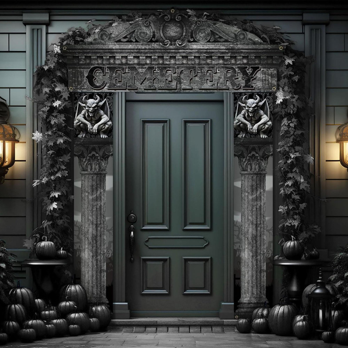 The Holiday Aisle® 3 Pcs Halloween Cemetery Archway Halloween Cemetery ...