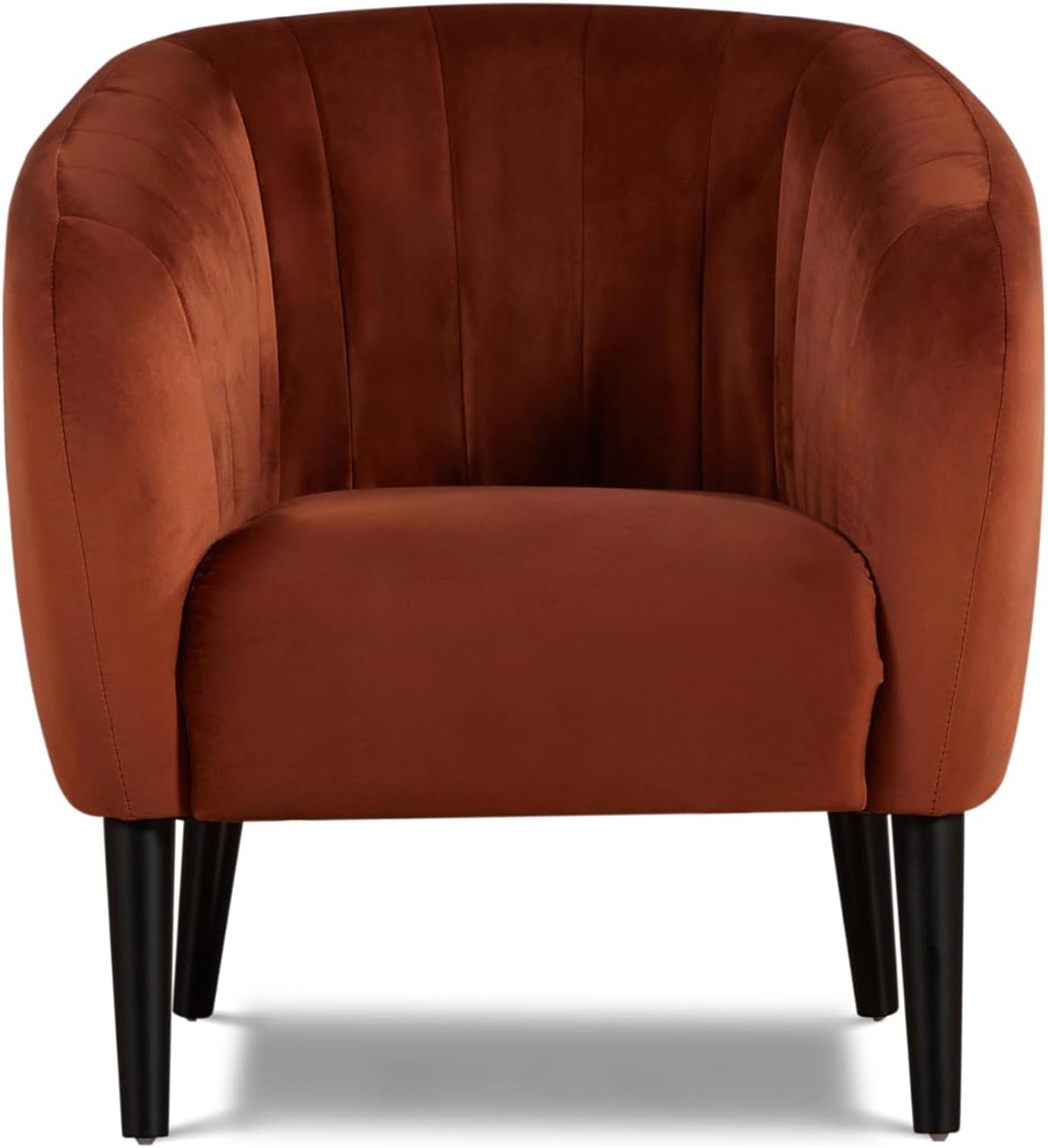 Latitude Run® Modern Burnt Orange Accent Chair With Barrel Design And ...