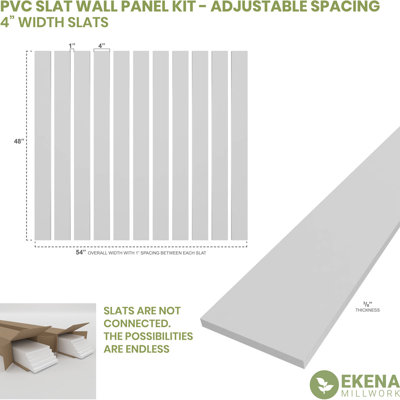 PCI Enterprises Adjustable PVC Slat Wall Panel Kit | Wayfair