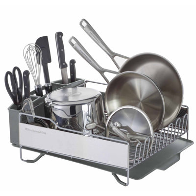 KitchenAid Full Size Dish Rack, Light Grey & Reviews | Wayfair