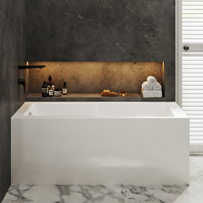 Swiss Madison Claire 60" x 32" Alcove Tub with Corner Apron & Reviews ...