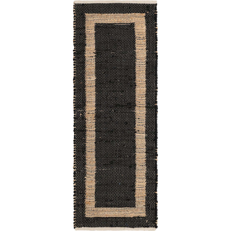 Beachcrest Home™ Balduin Handmade Flatweave Black/Beige Area Rug ...