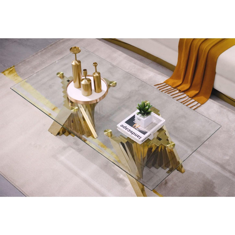 Orren Ellis Glass Living Room Coffee Table "& Reviews" | Wayfair