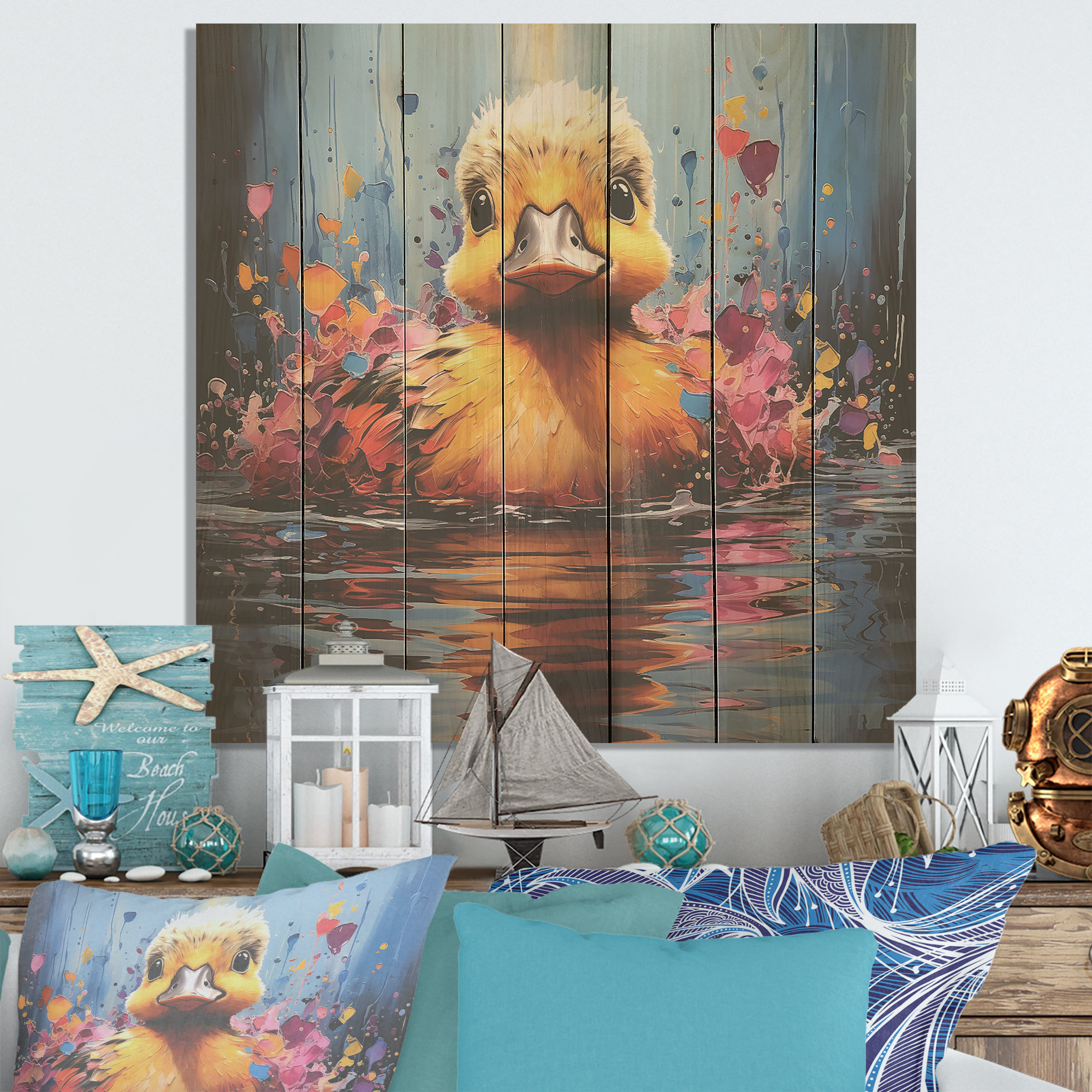August Grove® Ducklings Morning Quack Lake II - Duck Animal On Wood ...