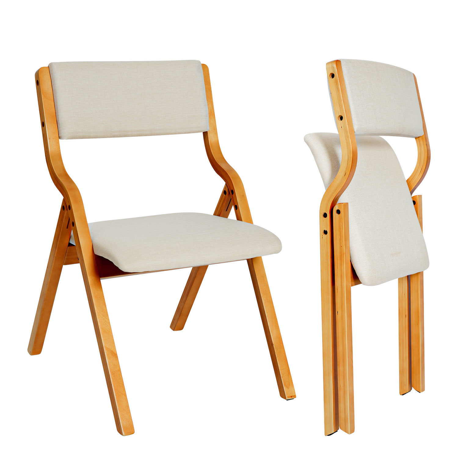 Lark Manor™ Padded Foldable Chairs Set Of 2 With Frame, Stackable And ...