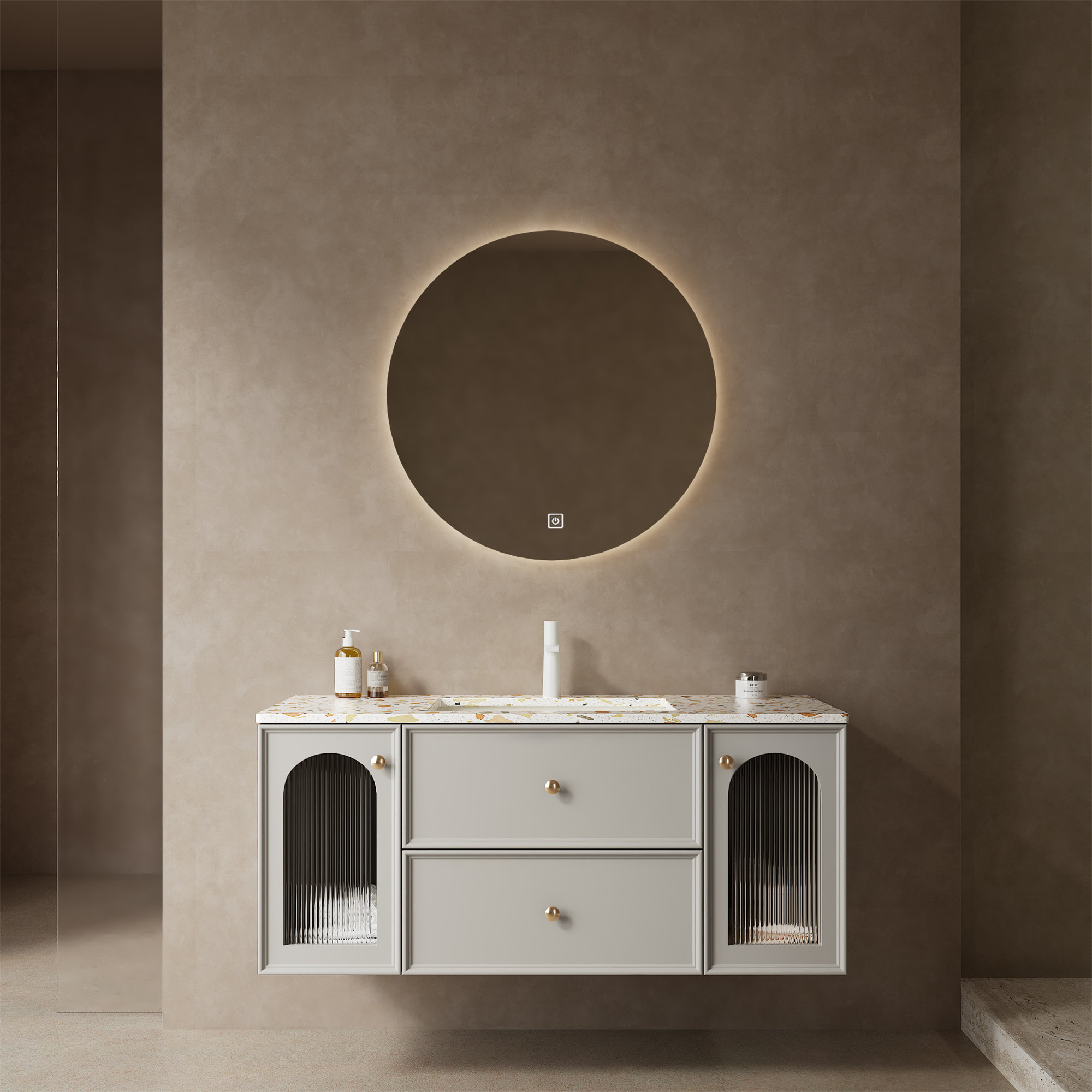 Mercer41 Meuble-lavabo simple 47,24 po avec plateau en céramique Lilabeth - Wayfair Canada