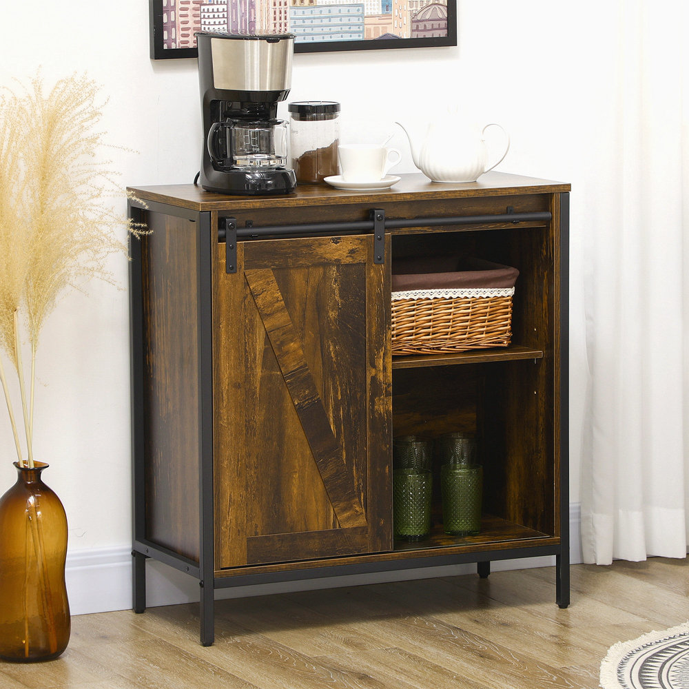Gracie Oaks Farmhouse Sideboard Buffet Cabinet, Coffee Bar Cabinet With ...