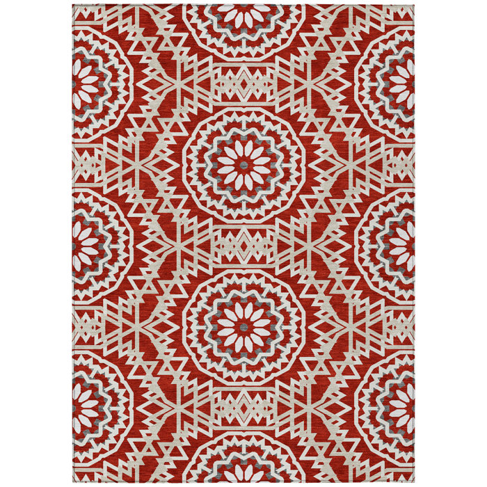 Bungalow Rose Kawon Geometric Indoor / Outdoor Rug & Reviews | Wayfair