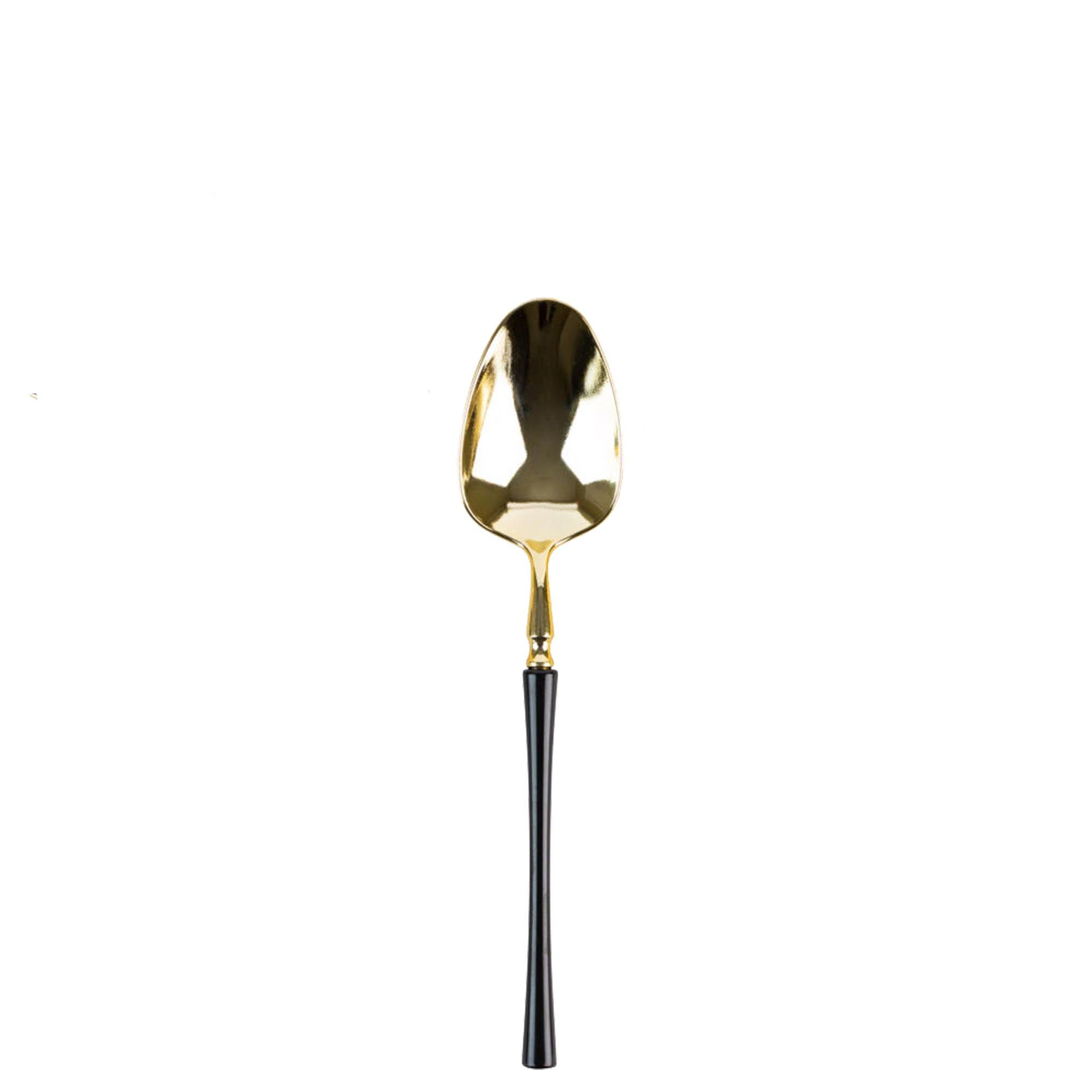 Ecoquality Modern Black And Gold Disposable Plastic Tea Spoons Infinity ...
