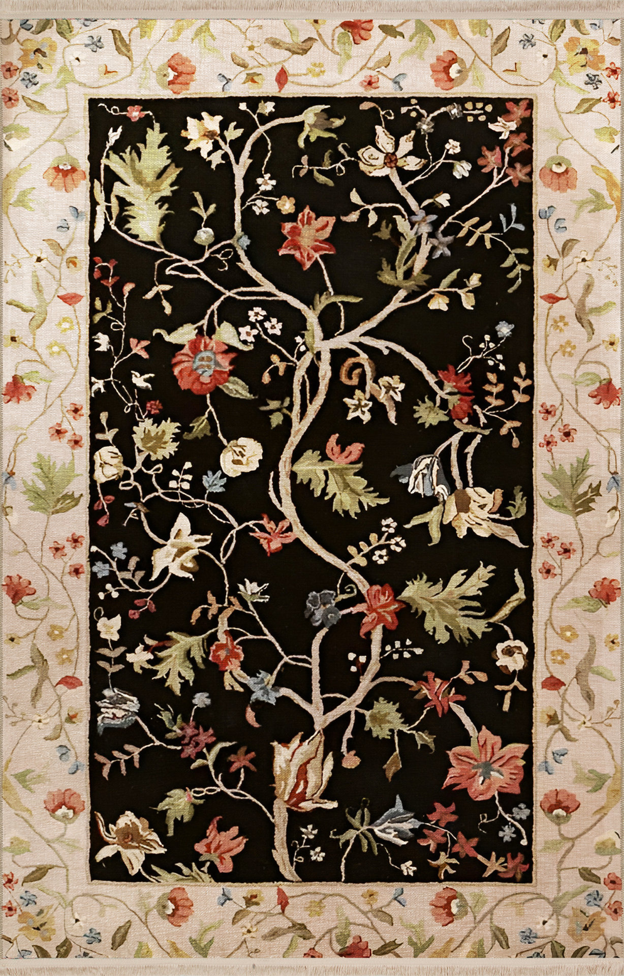 Canora Grey Black-Themed Multi-Colored Ivy Floral Patterned Modern ...