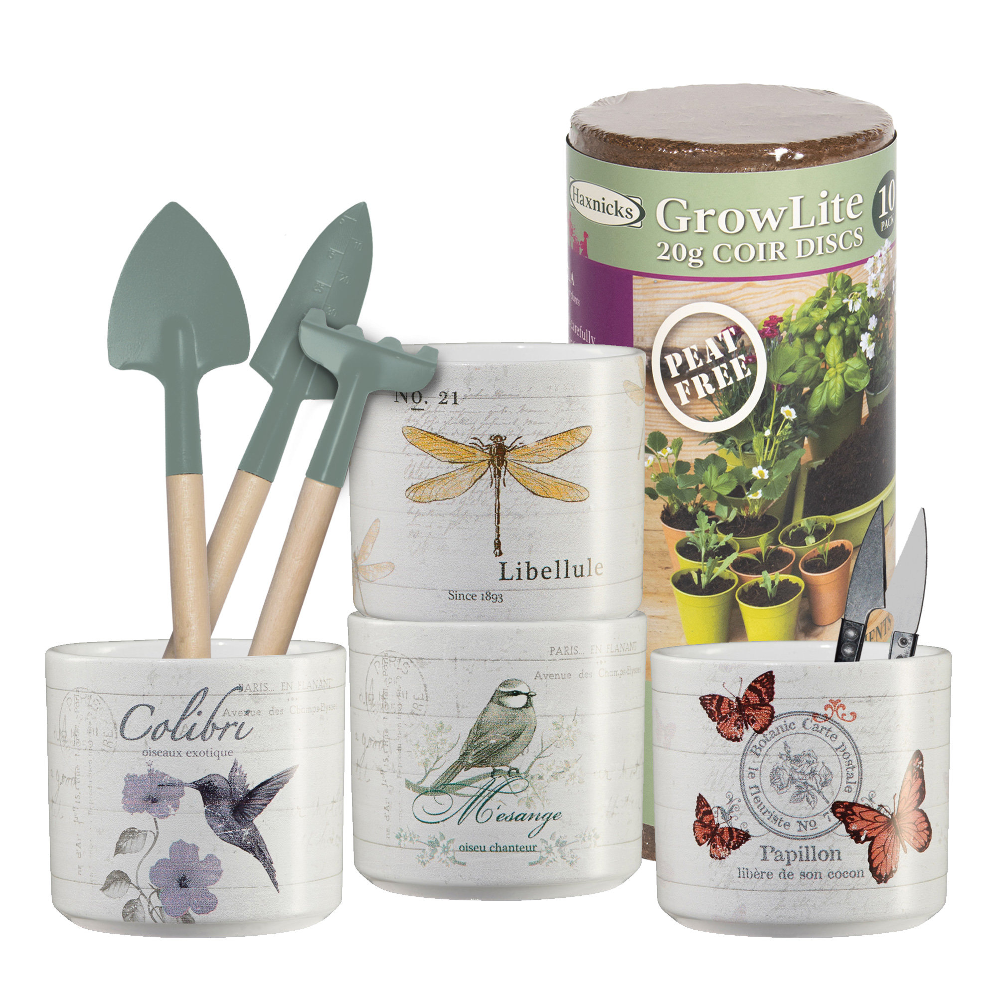 Tierra Garden Vintage Animals Indoor Ceramic Plant Pot Kit | Wayfair