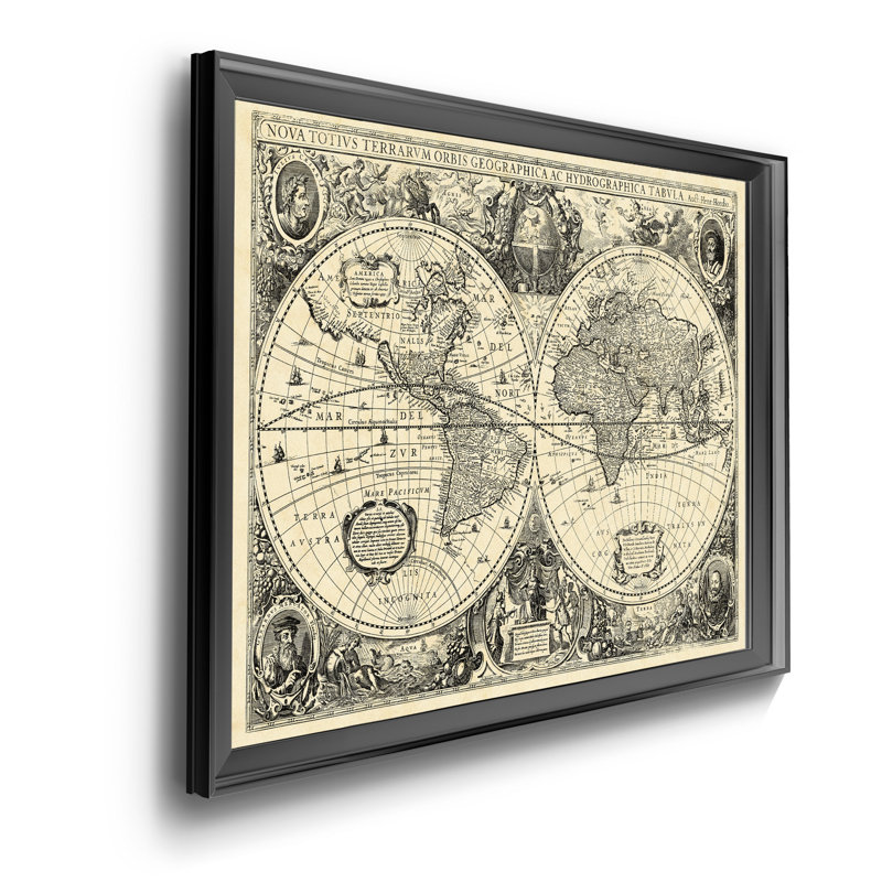 Canora Grey Vintage World Map Framed On Canvas Print & Reviews | Wayfair