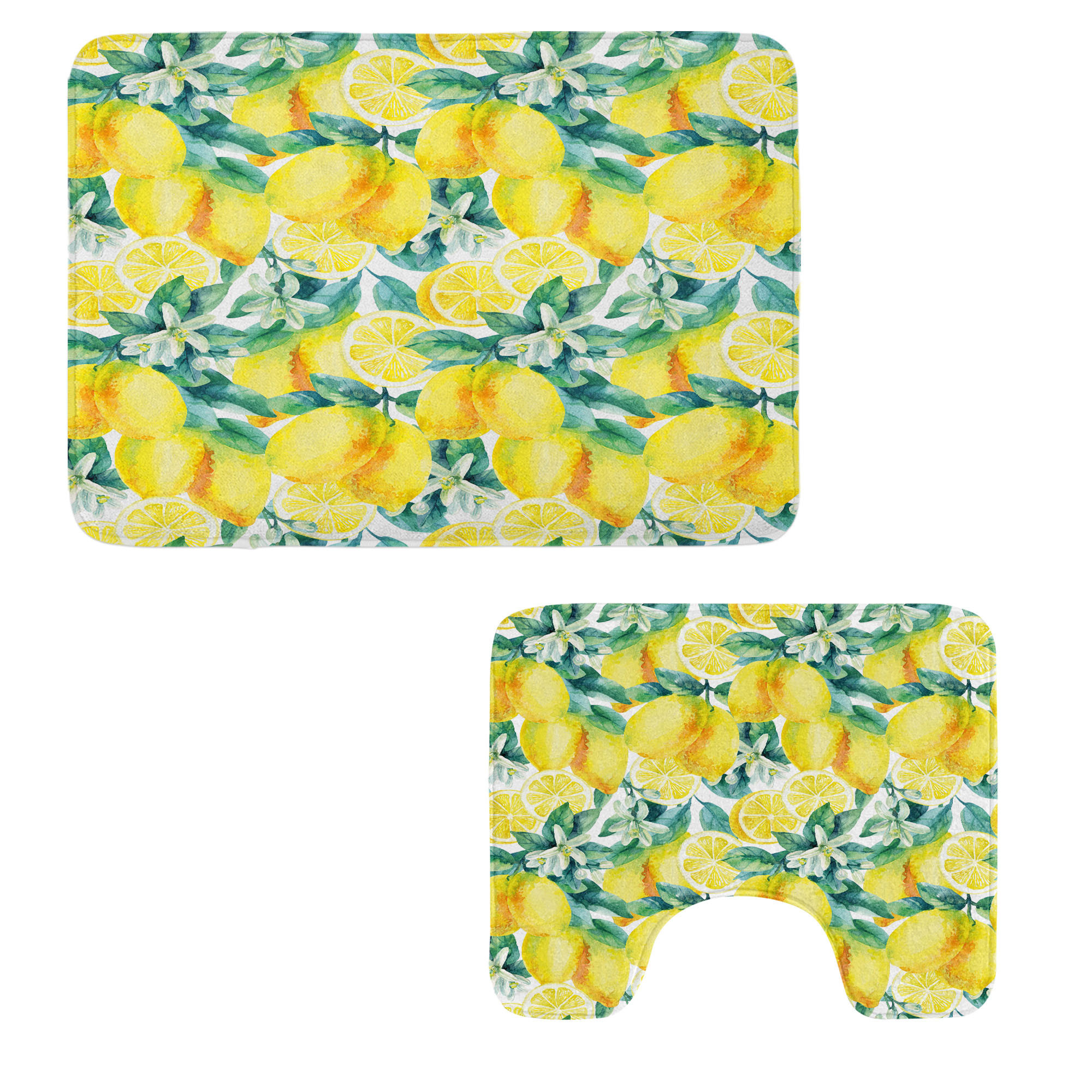 East Urban Home Garden Bathroom Rug Set 2 Pieces Rectangle & Contour ...