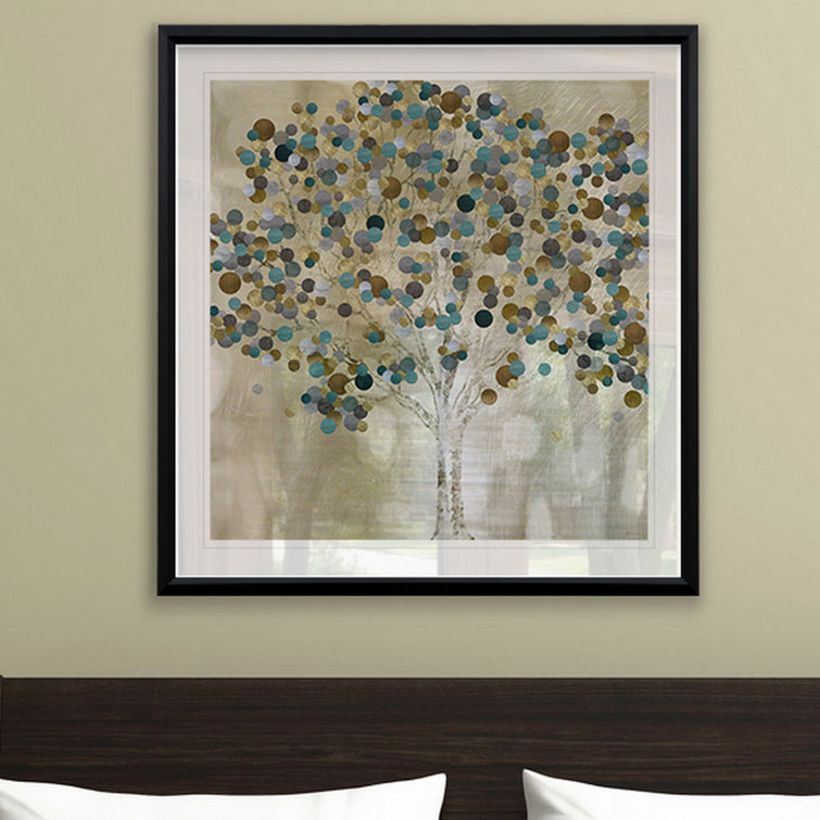 Winston Porter 'A Teal Tree' Framed Print & Reviews | Wayfair