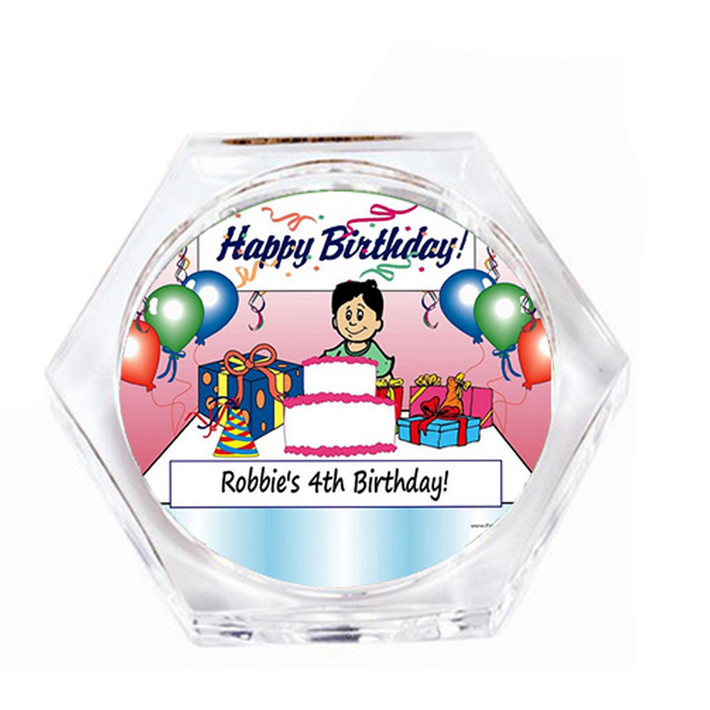 Printed Perfection Personalized Birthday Boy Drink Coaster Gift Set (4 ...