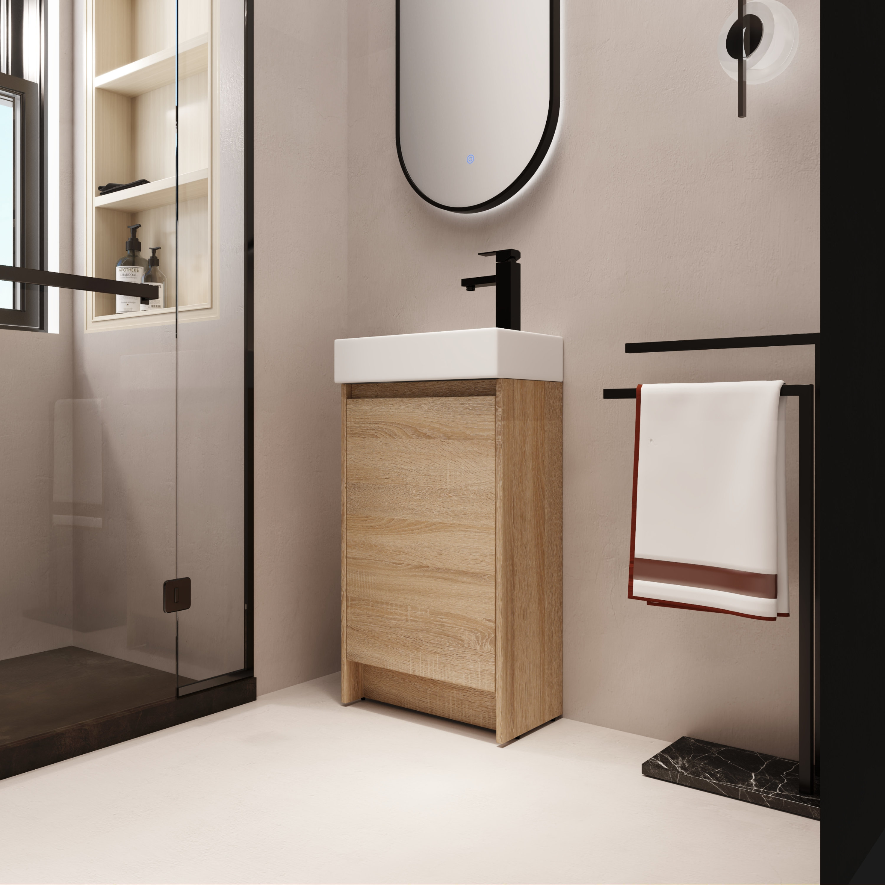 Ebern Designs Peotone 18.57'' Single Bathroom Vanity with Ceramic Top ...