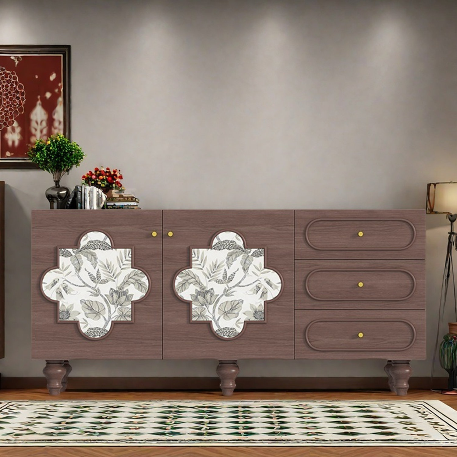 DURBIL Retro Sideboard with Dual Doors and Three Drawers | Wayfair