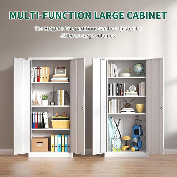 Ebern Designs Metal Storage Cabinet File Cabinet With 2 Doors And 4 ...