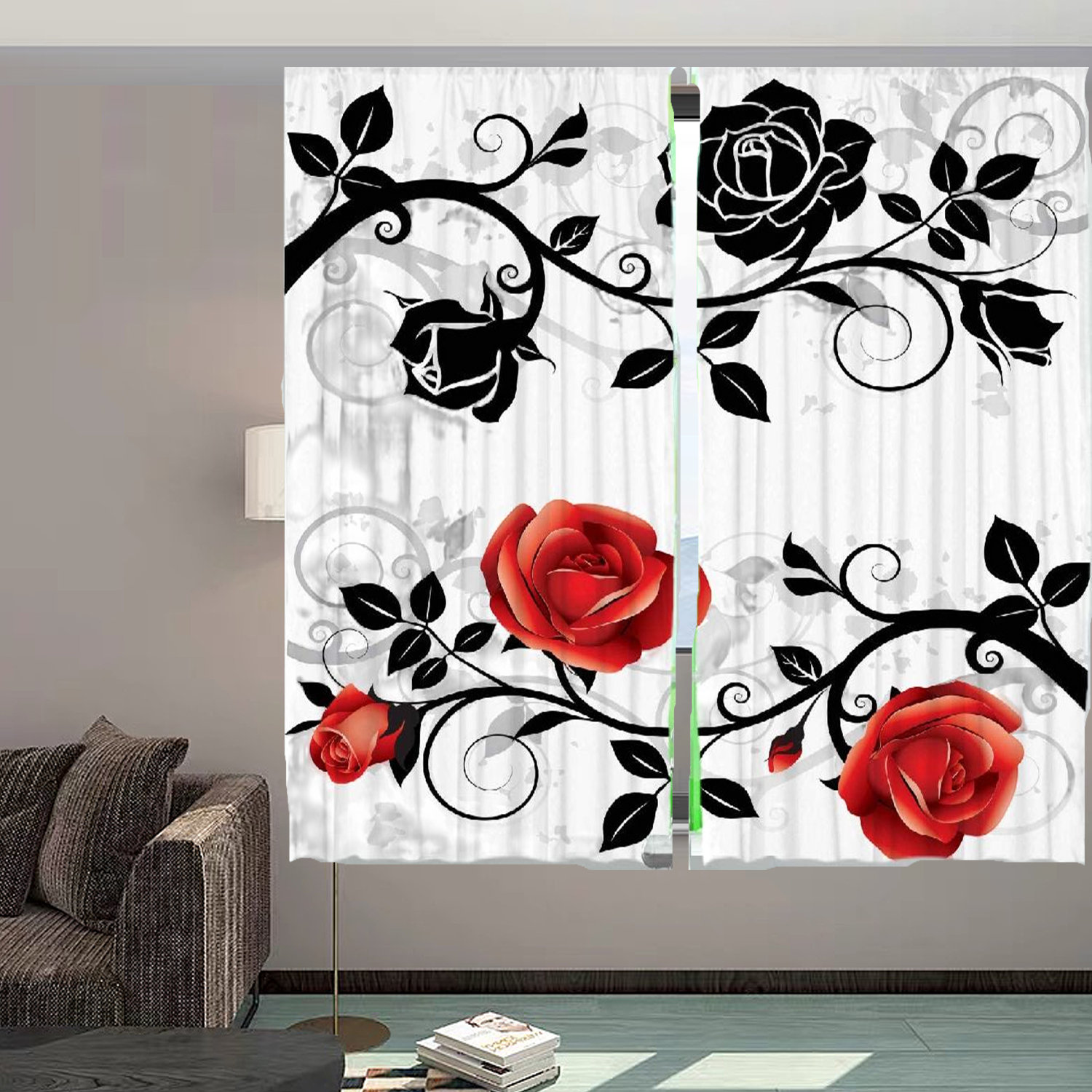 East Urban Home Andrewson Fantasy Kitchen Curtains, Window Drapes 2 ...