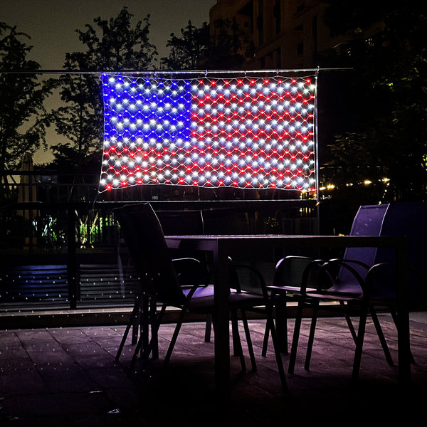 JOINTWIN American Flag Net Lights - 384 LED String Lights, Led Flag Net ...