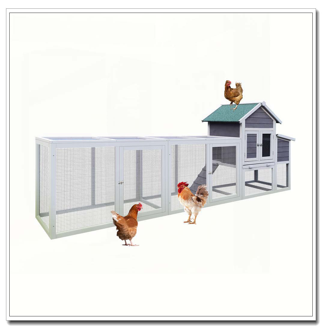 Tucker Murphy Pet™ 122"Large Wooden Chicken Coop,Outdoor Hen House with ...