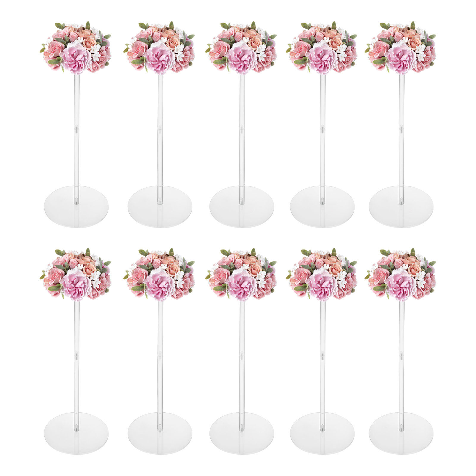 YaoTown Acrylic Flower Centerpiece Vase Flowers Stands Weddings ...