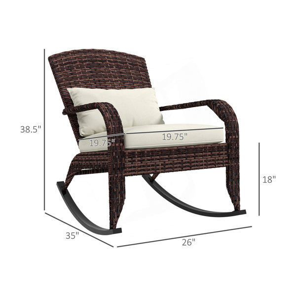 Winston Porter Outdoor Wicker Adirondack Rocking Chair, Patio Rattan ...