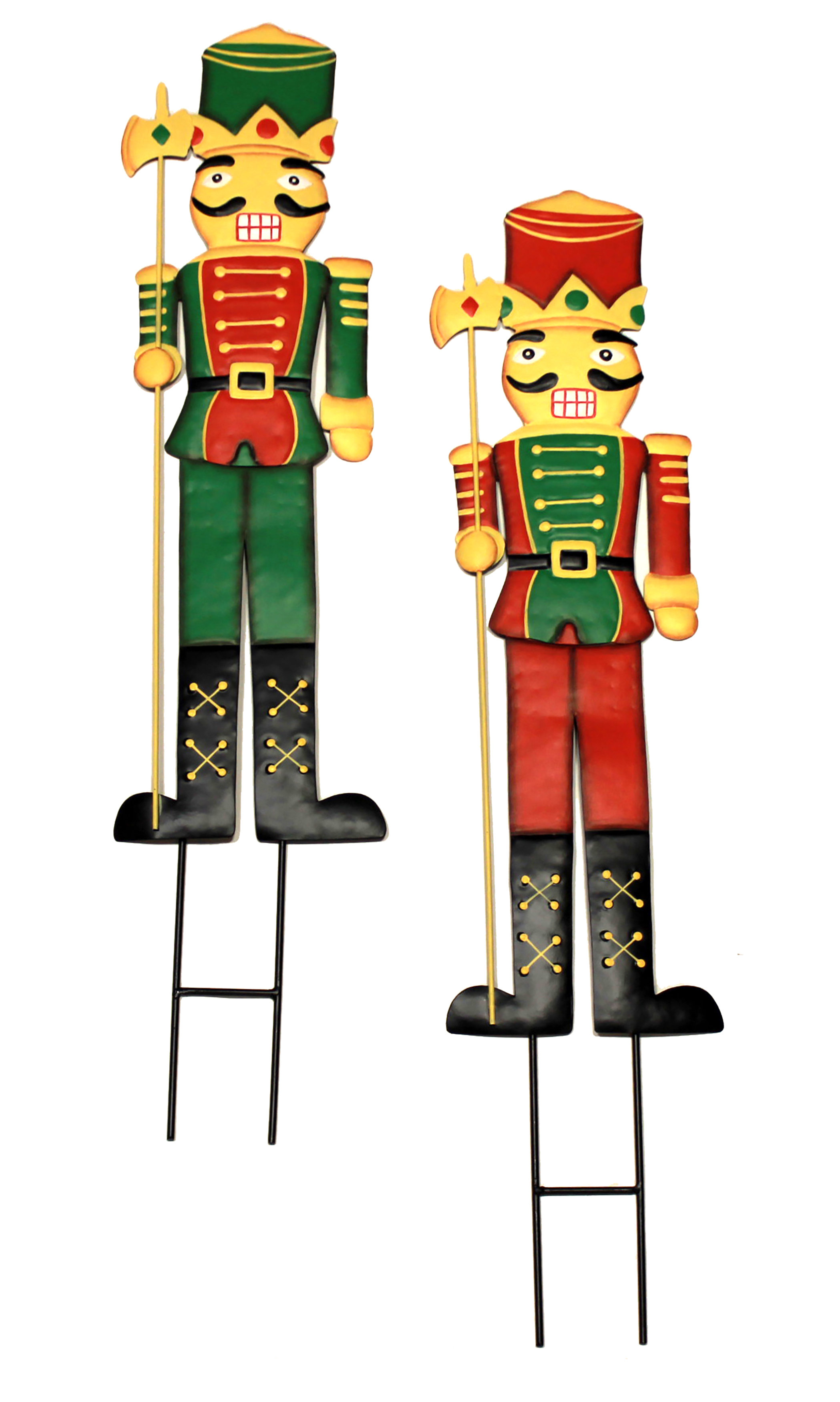 The Holiday Aisle® 2 Piece Nutcracker Garden Stake Set & Reviews | Wayfair