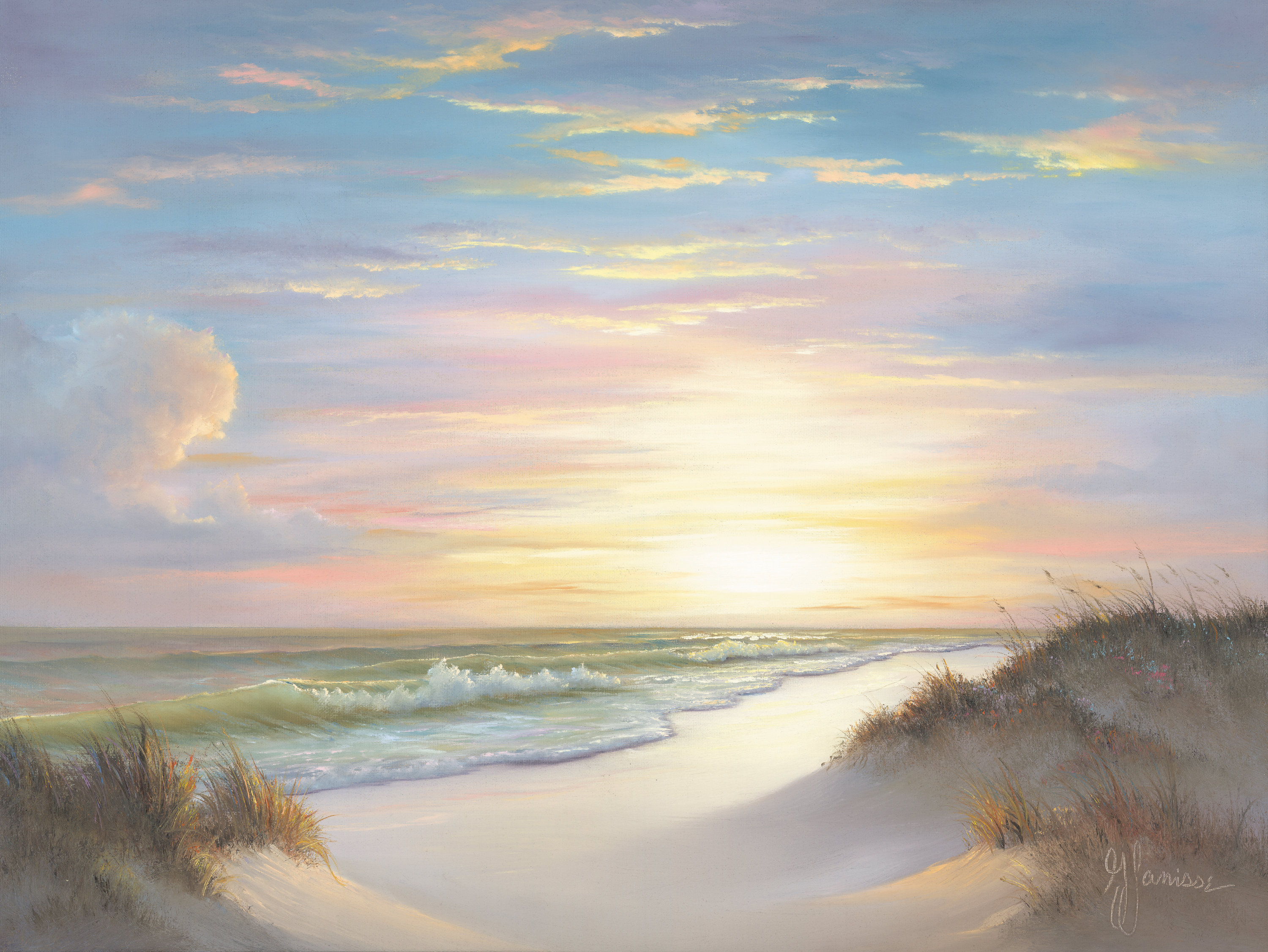 Highland Dunes Sunrise Seascape On Canvas by Georgia Janisse Print ...