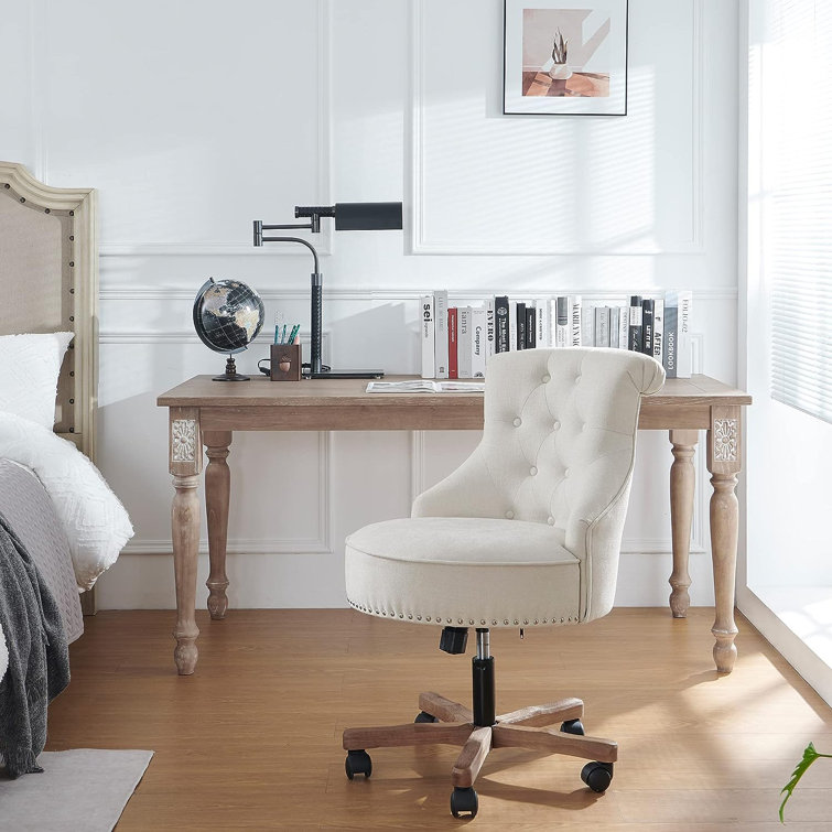 Rosalind Wheeler Borga Linen Executive Chair | Wayfair