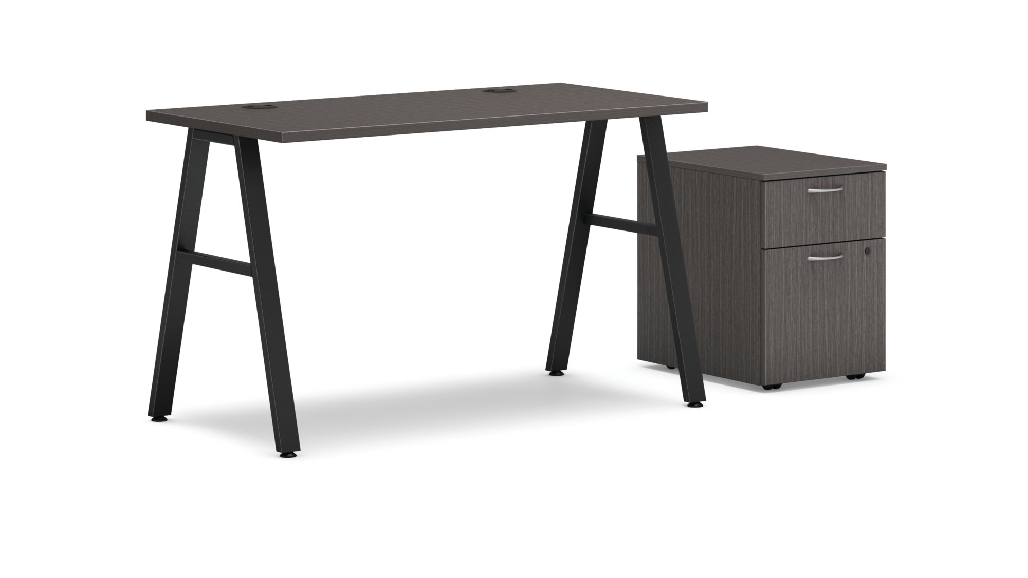 HON Mod A-Leg Desk with Mobile Storage | Wayfair