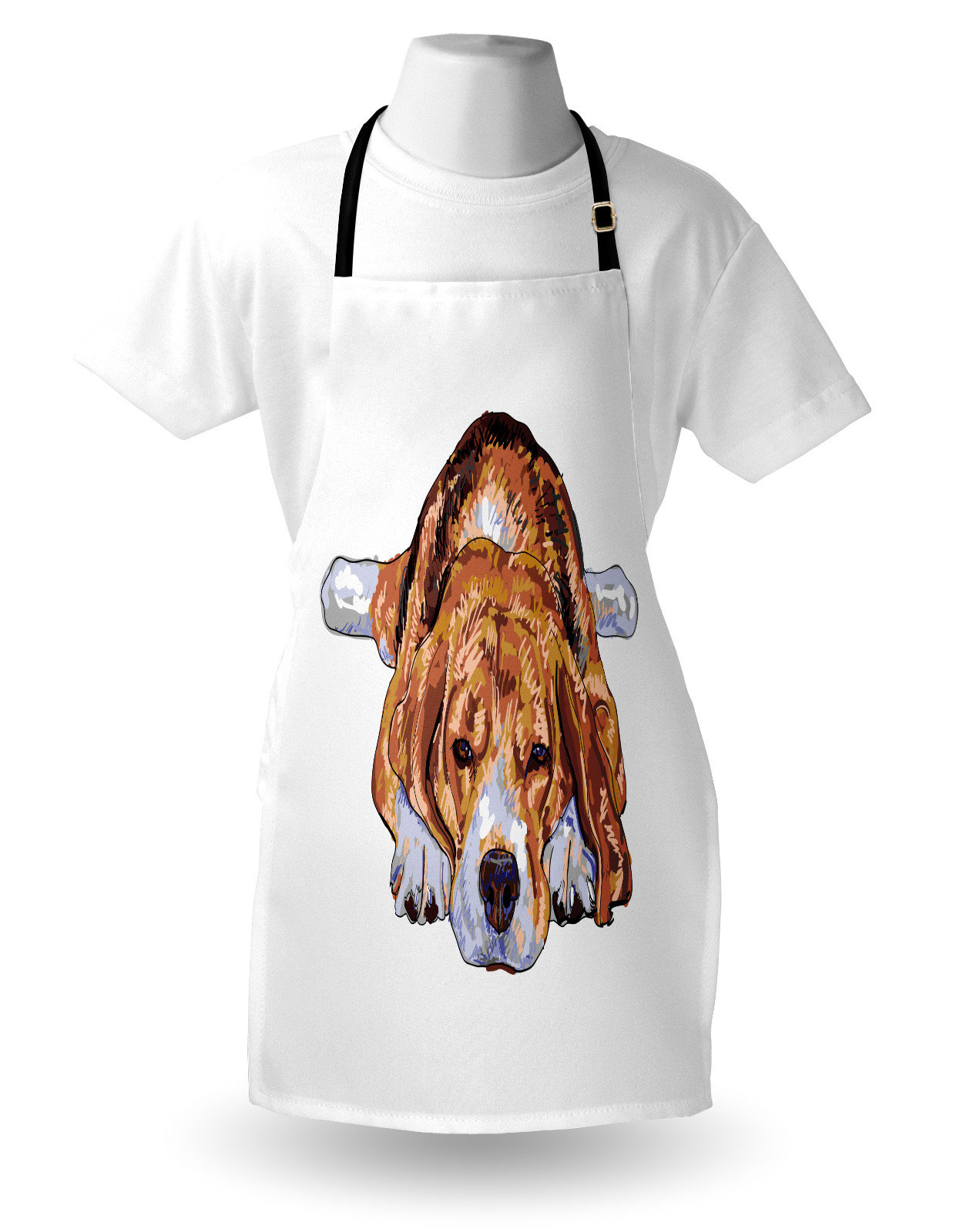 East Urban Home Beagle Apron Unisex, Old Dog Resting Sketch, Adult Size ...