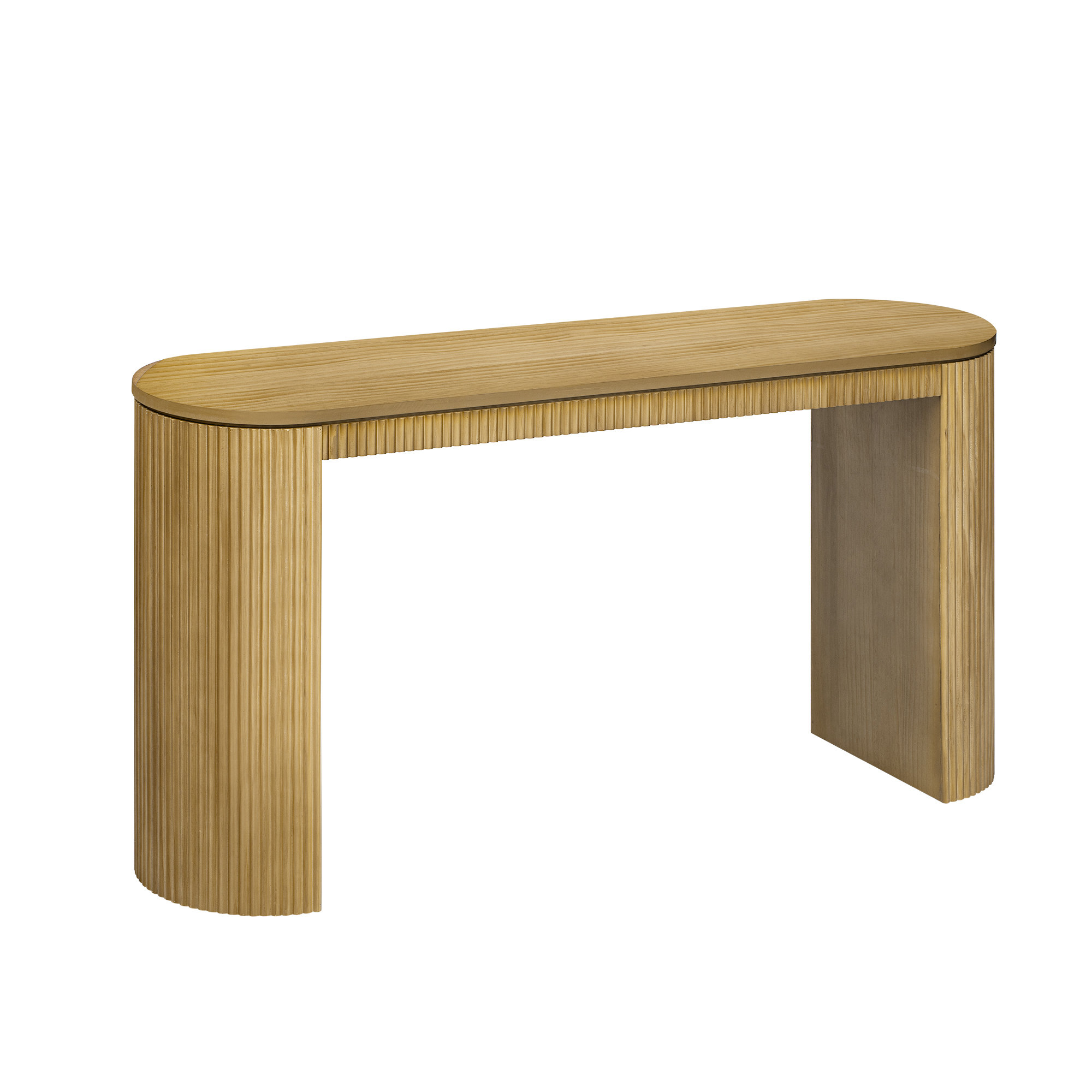Hokku Designs Modern Curved Console Table With Striped Design For ...