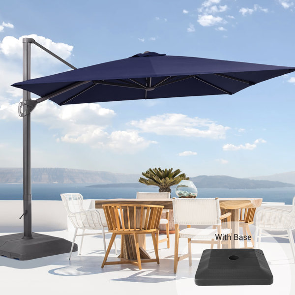 Arlmont & Co. Cutcheon 120'' x 120'' Rectangular Cantilever Umbrella ...