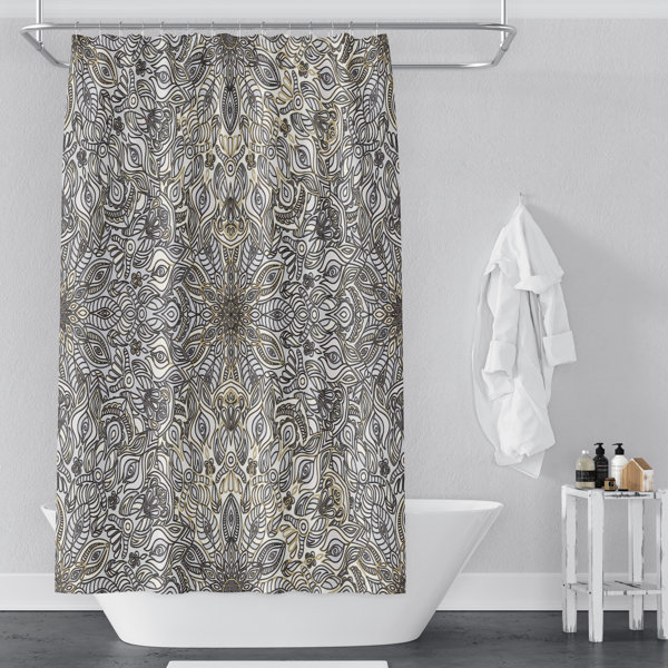 Bungalow Rose Collyer Damask Shower Curtain | Wayfair
