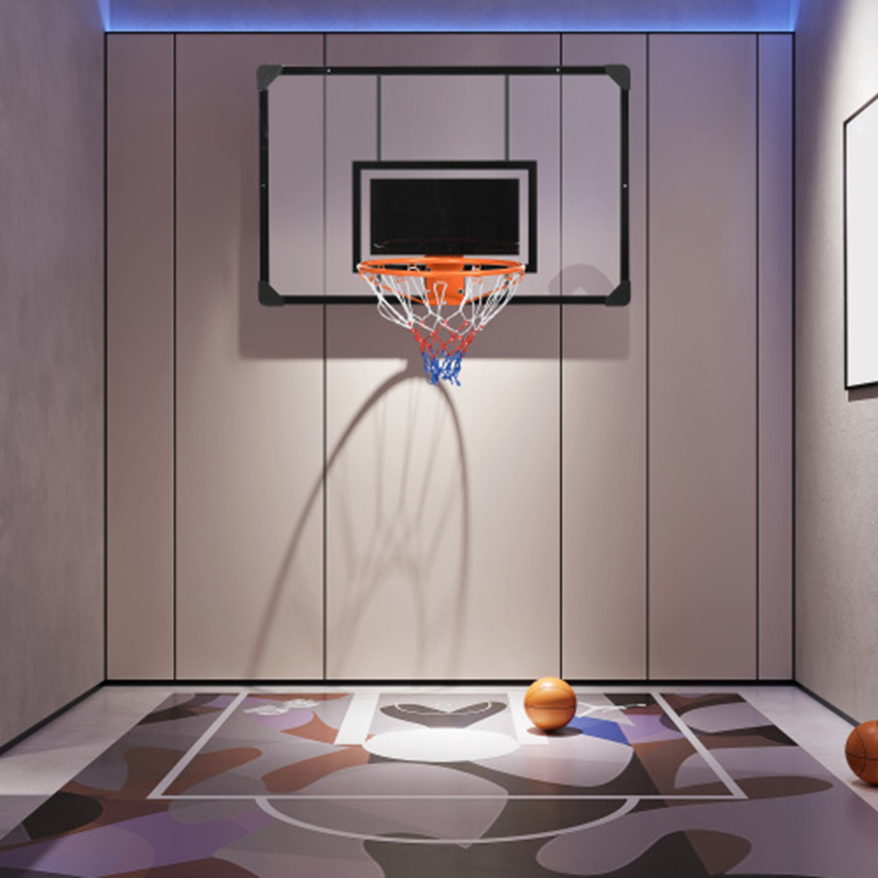 DAMALU Wall Mounted Basketball Hoop with Shatter Proof Backboard ...