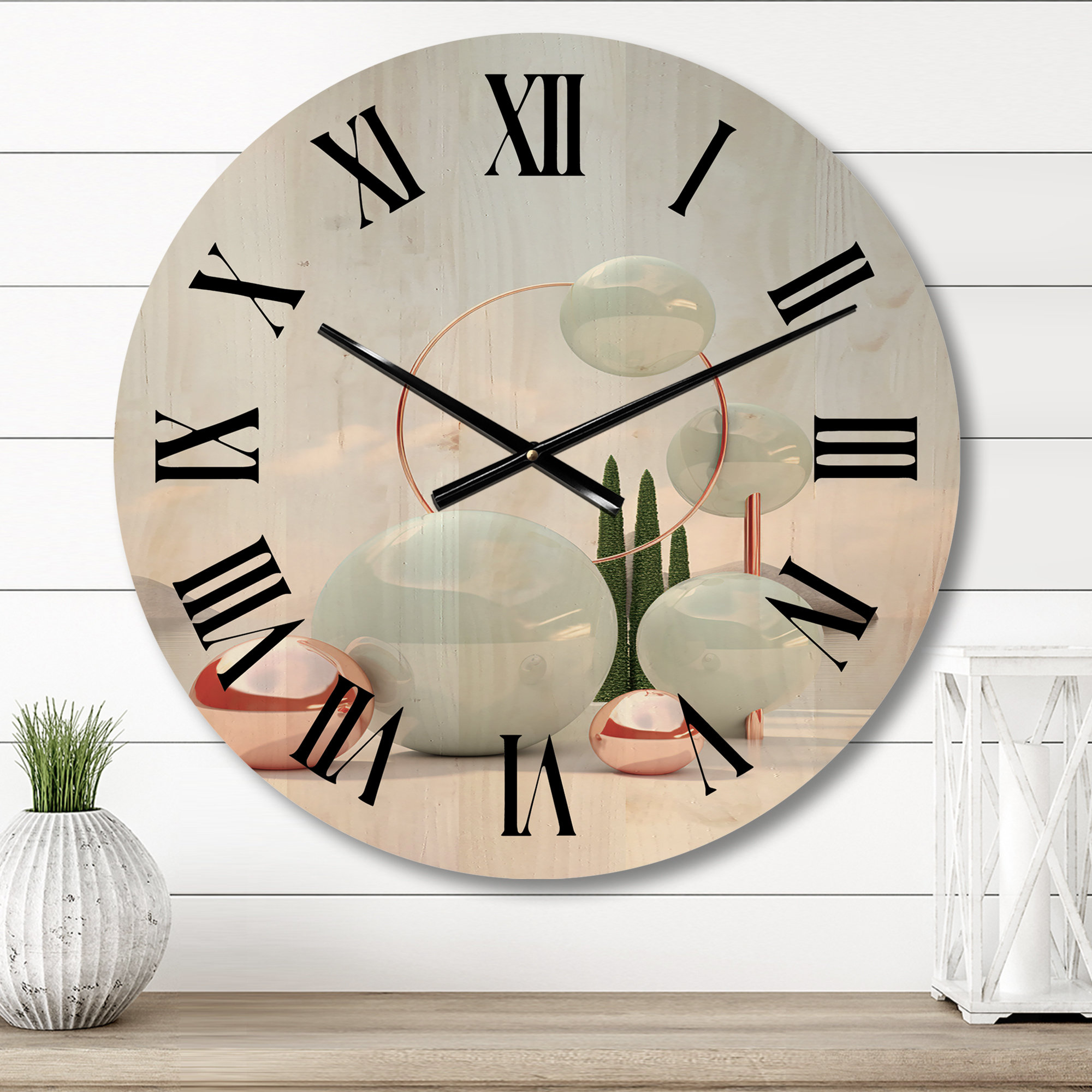 East Urban Home White SpheresMinimal Retro Future Architecture I ...