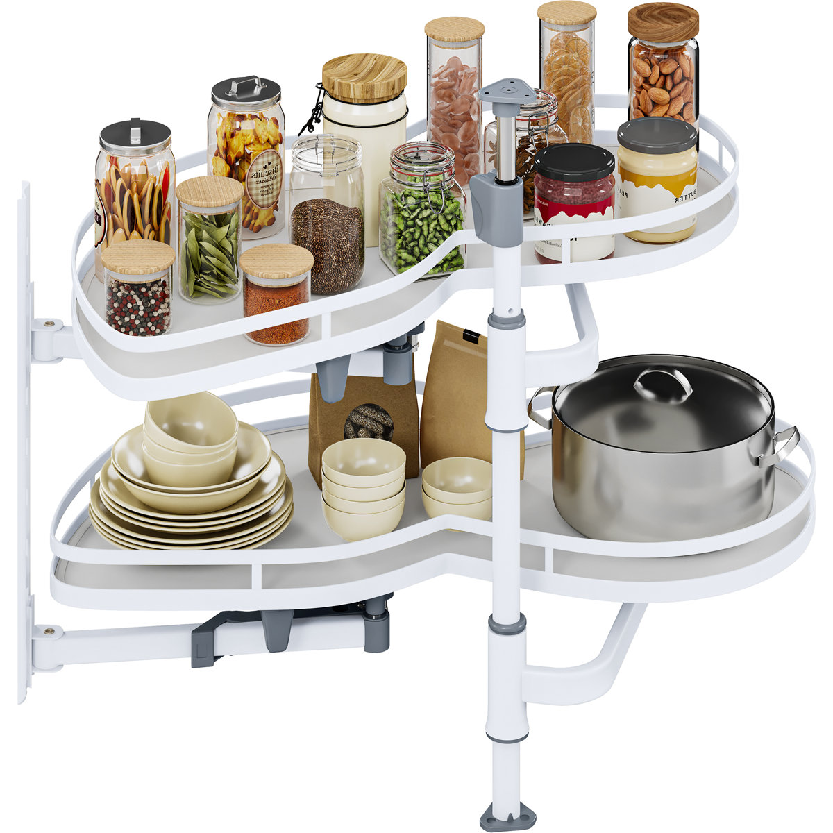 Rebrilliant Swing Left Blind Corner Kitchen Cabinet Pull Out Organizer ...