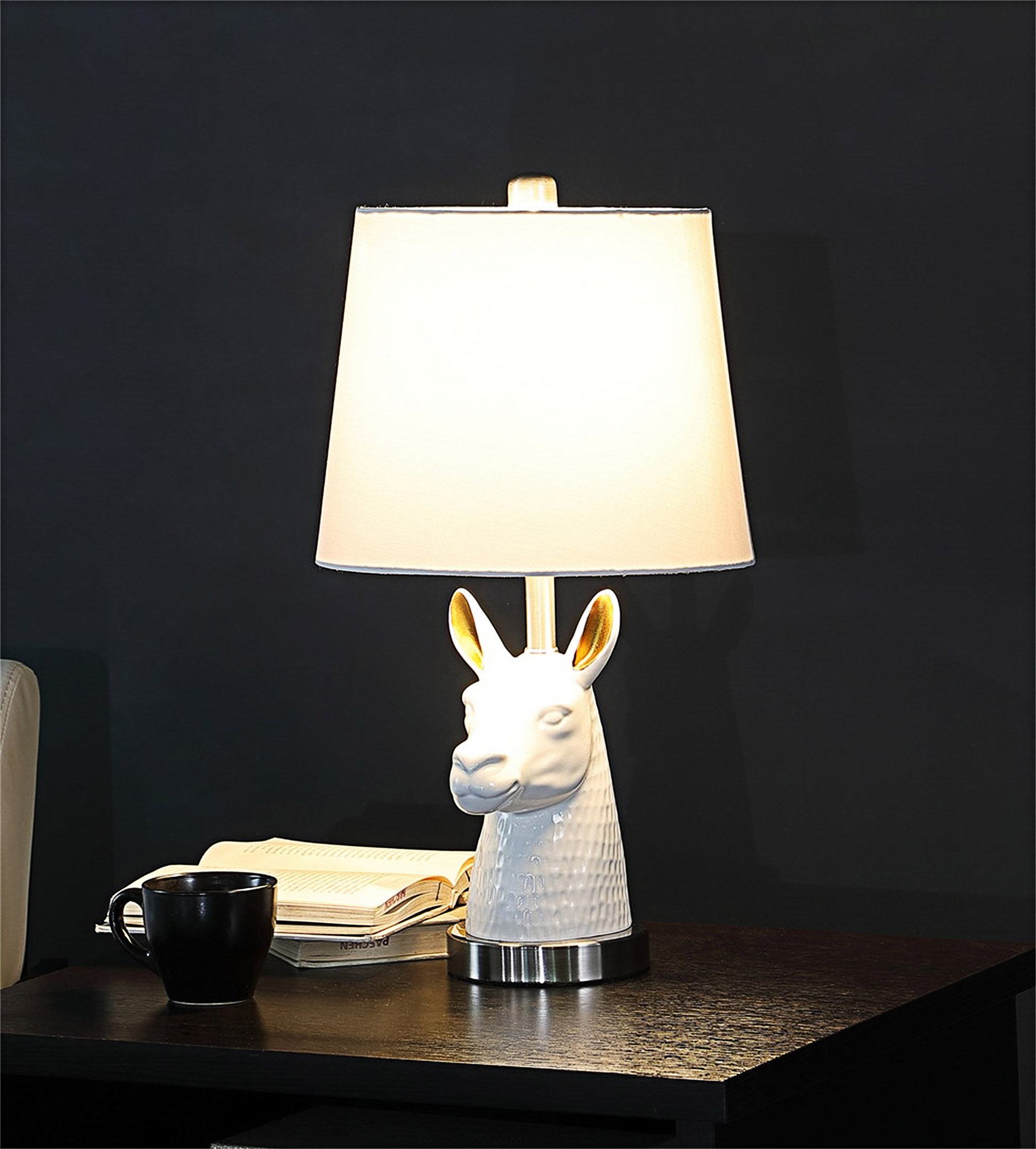 Ebern Designs Llama Bust Resin Table Lamp | Wayfair