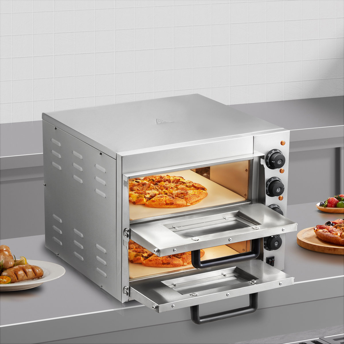 VEVOR Commercial Countertop Pizza Oven Electric Pizza Oven for 14 ...